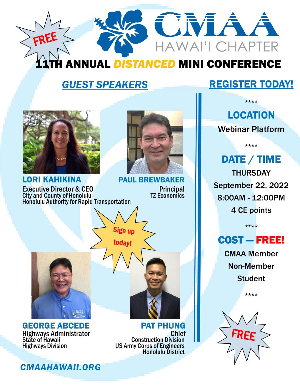 2022 Distanced Mini Conference – CMAA Hawai'i Chapter